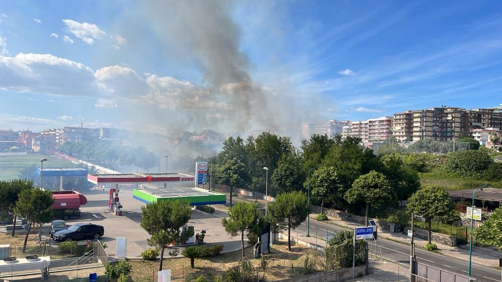 Torre del Greco, incendio «divora» viale del Commercio: strada chiusa ...